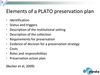 Preservation planning | PPTX
