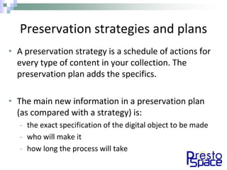 Preservation planning | PPTX