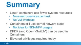 DPDK in Containers Hands-on Lab | PPT