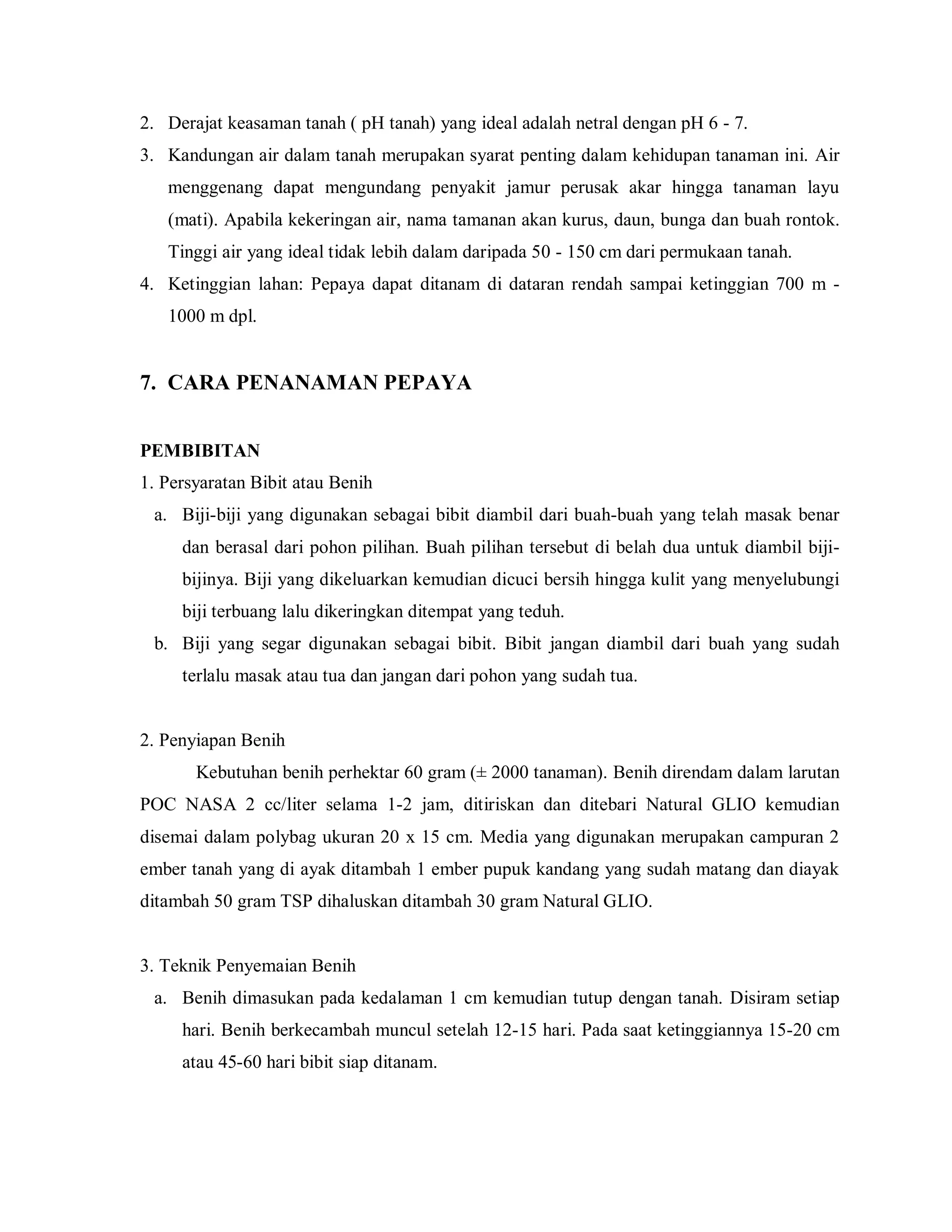 Morfologi tumbuhan pepaya | PDF