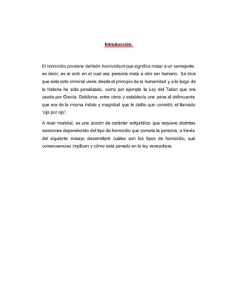 Homicidio e Inducción al Suicidio | DOCX