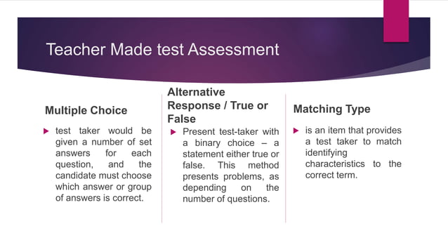 Made Test and Non-test Instruments and Roles of Assessment | PPTX ...