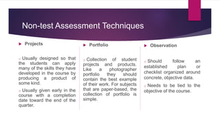 Made Test and Non-test Instruments and Roles of Assessment | PPTX ...