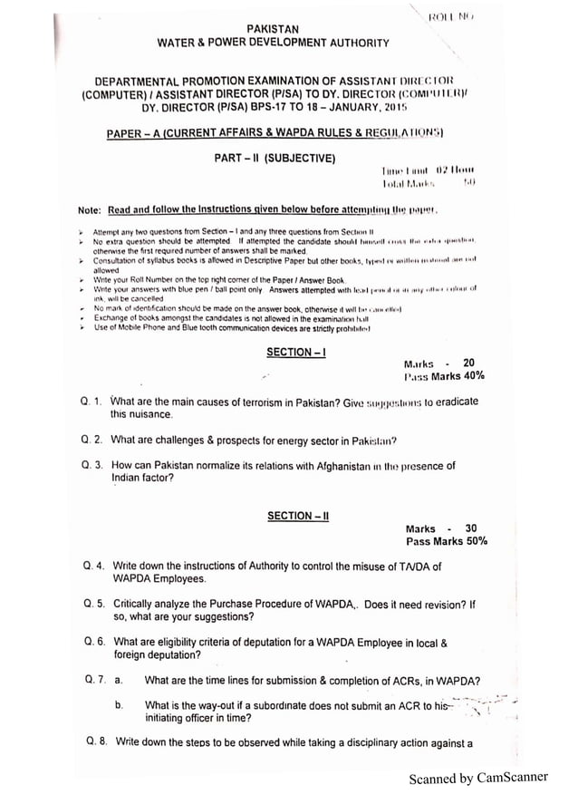 Dpe from ad (com) to dd(com) bps 17 to 18 for pepco officers rules past ...