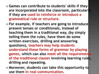 GRAMMAR TECHNIQUE: GAMES | PPTX
