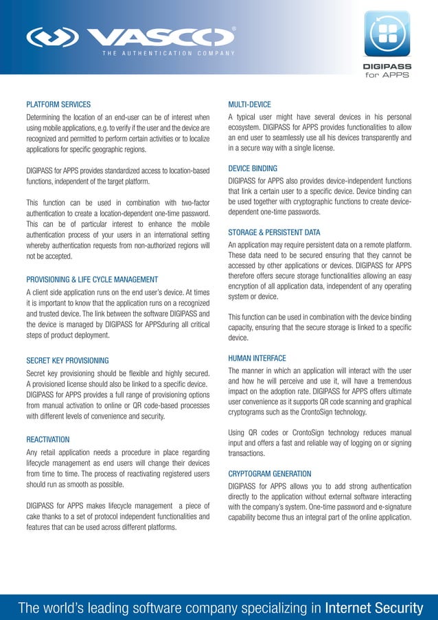DIGIPASS for Apps | PDF
