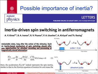 Relativistic theory of magnetic inertia in ultrafast spin dynamics | PPT