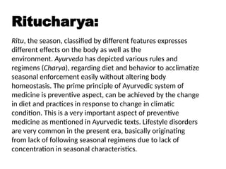 Ritucharya: Ayurvedic Seasonal Regimens for Health and Lifestyle ...