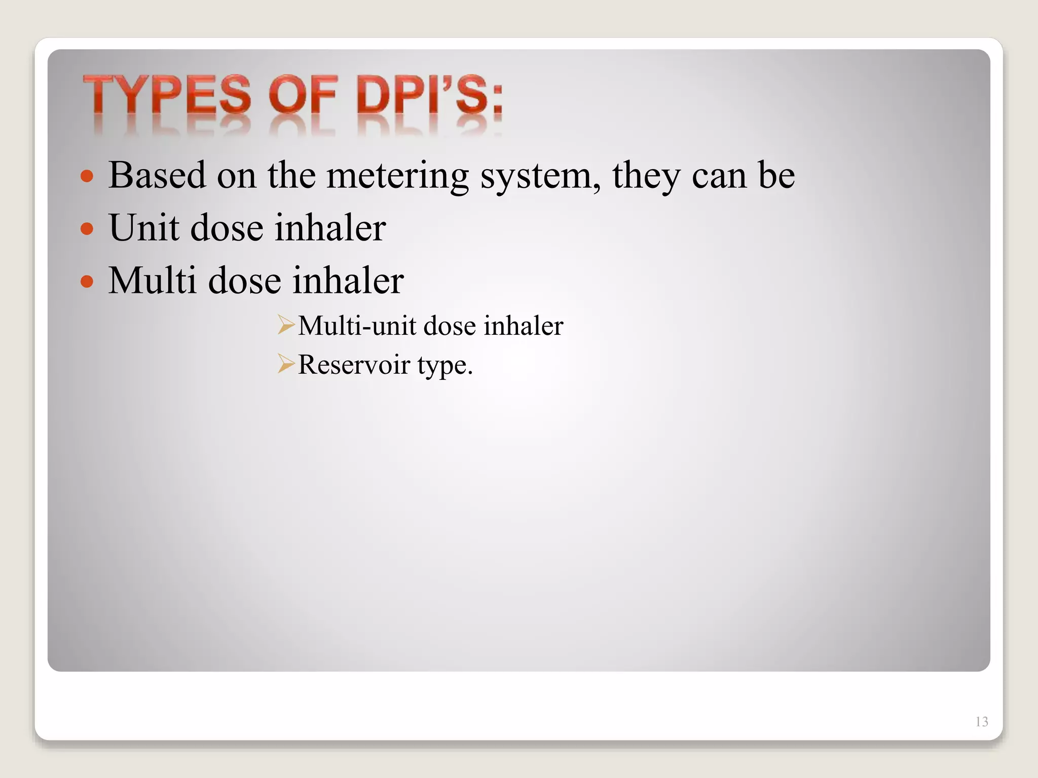 Dry Powder Inhaler(DPI) | PPTX