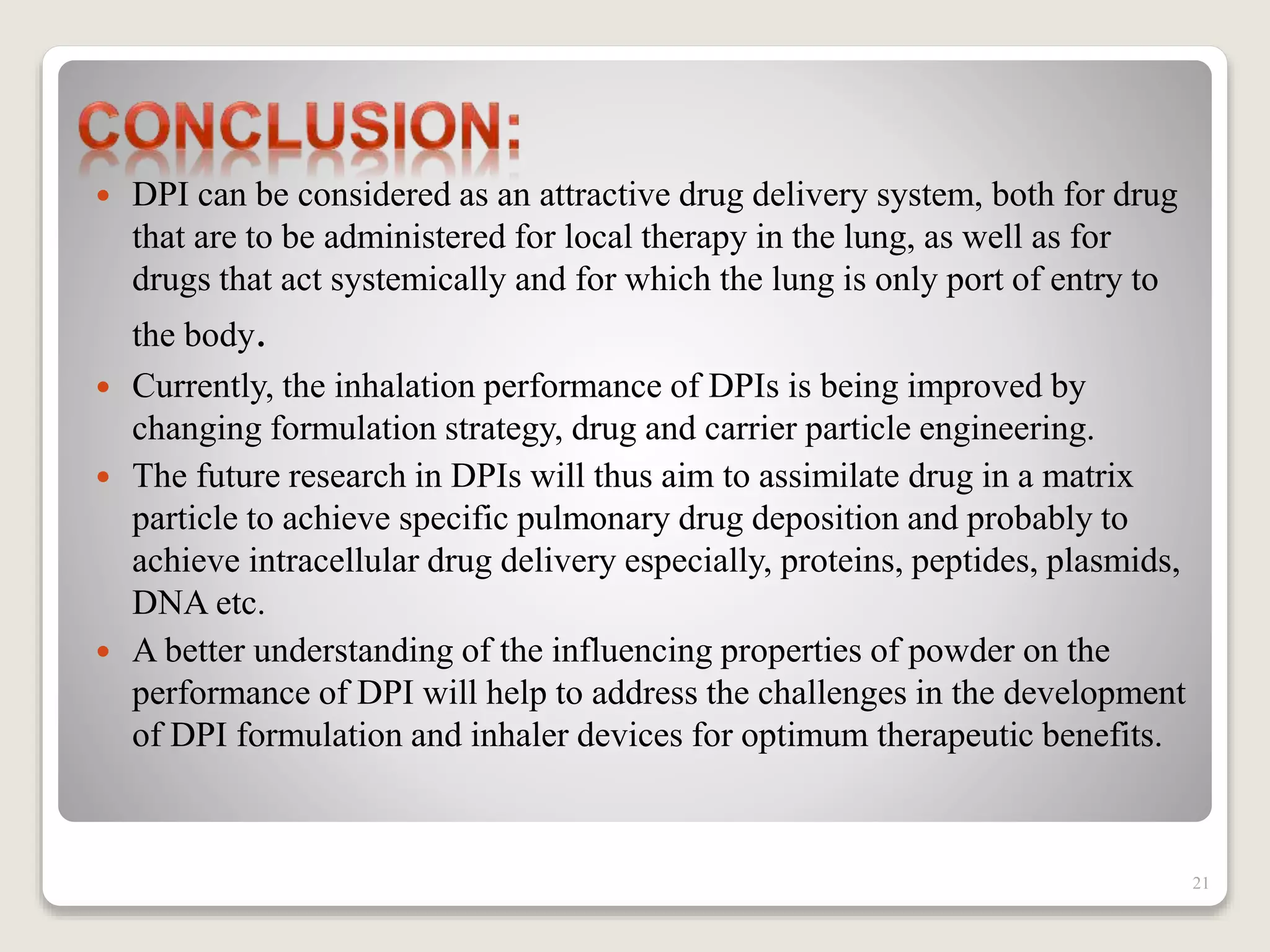 Dry Powder Inhaler(DPI) | PPTX