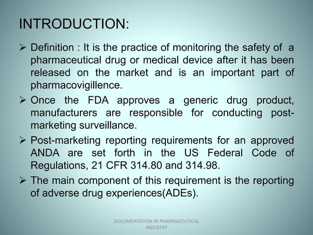 documentation in pharmaceutical industry