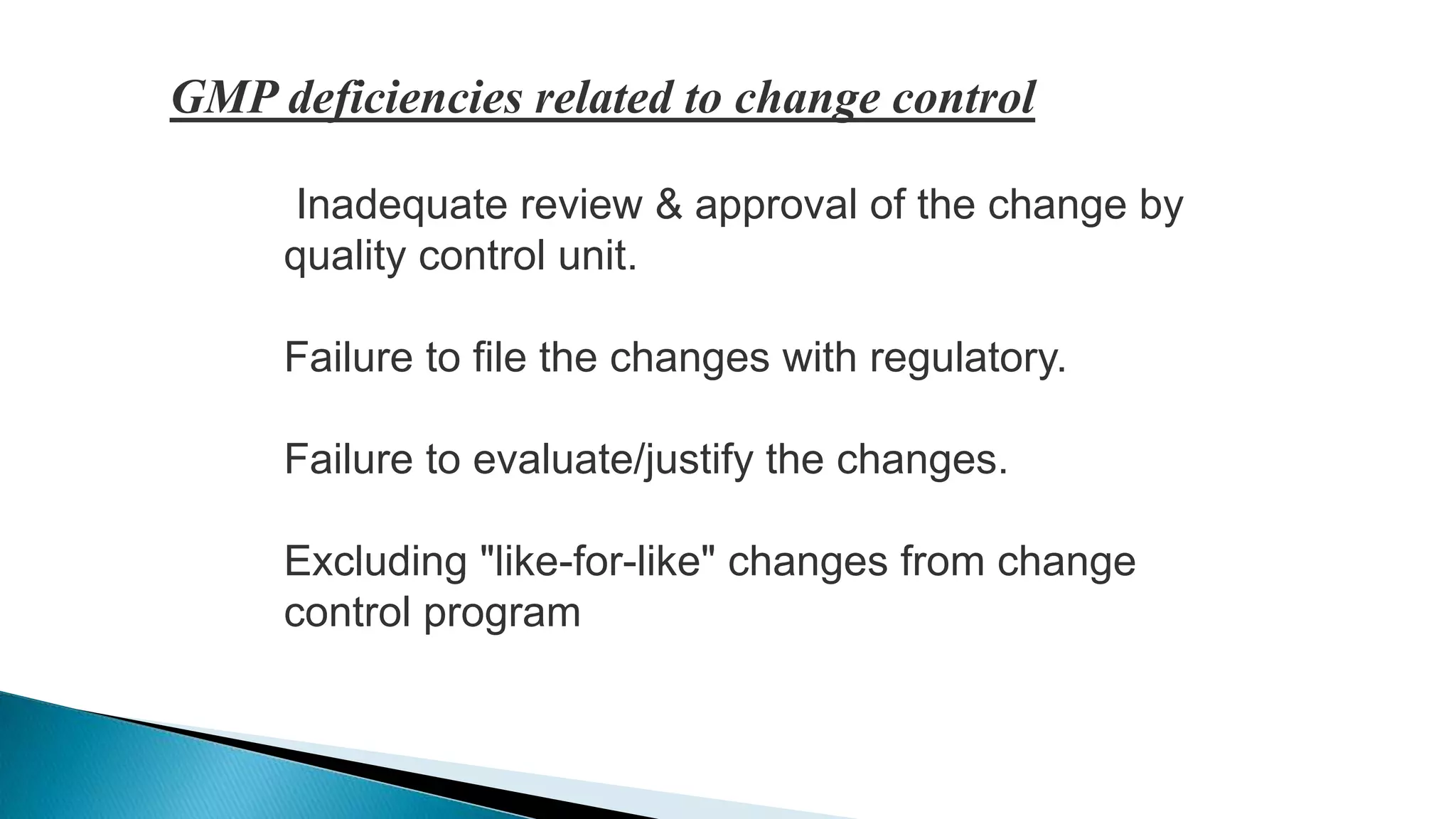 Drug product inspection & change control | PPTX