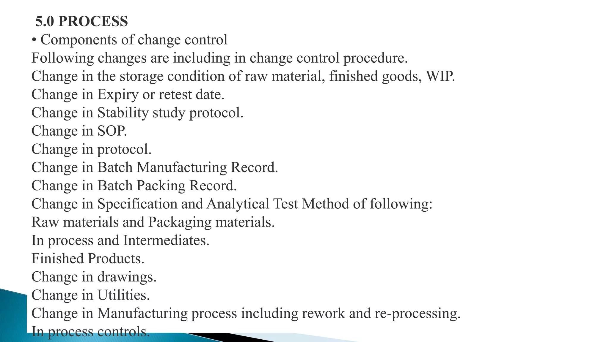 Drug product inspection & change control | PPTX