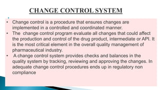 Drug product inspection & change control | PPTX