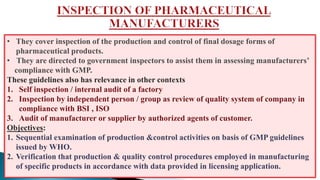 Drug product inspection & change control | PPTX