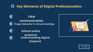 Digital professionalism & Online identity ppt | PPTX