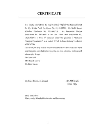 Report : Dpilot - A Cloud Based File Transfer Web Application | PDF