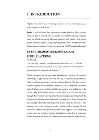 Report : Dpilot - A Cloud Based File Transfer Web Application | PDF