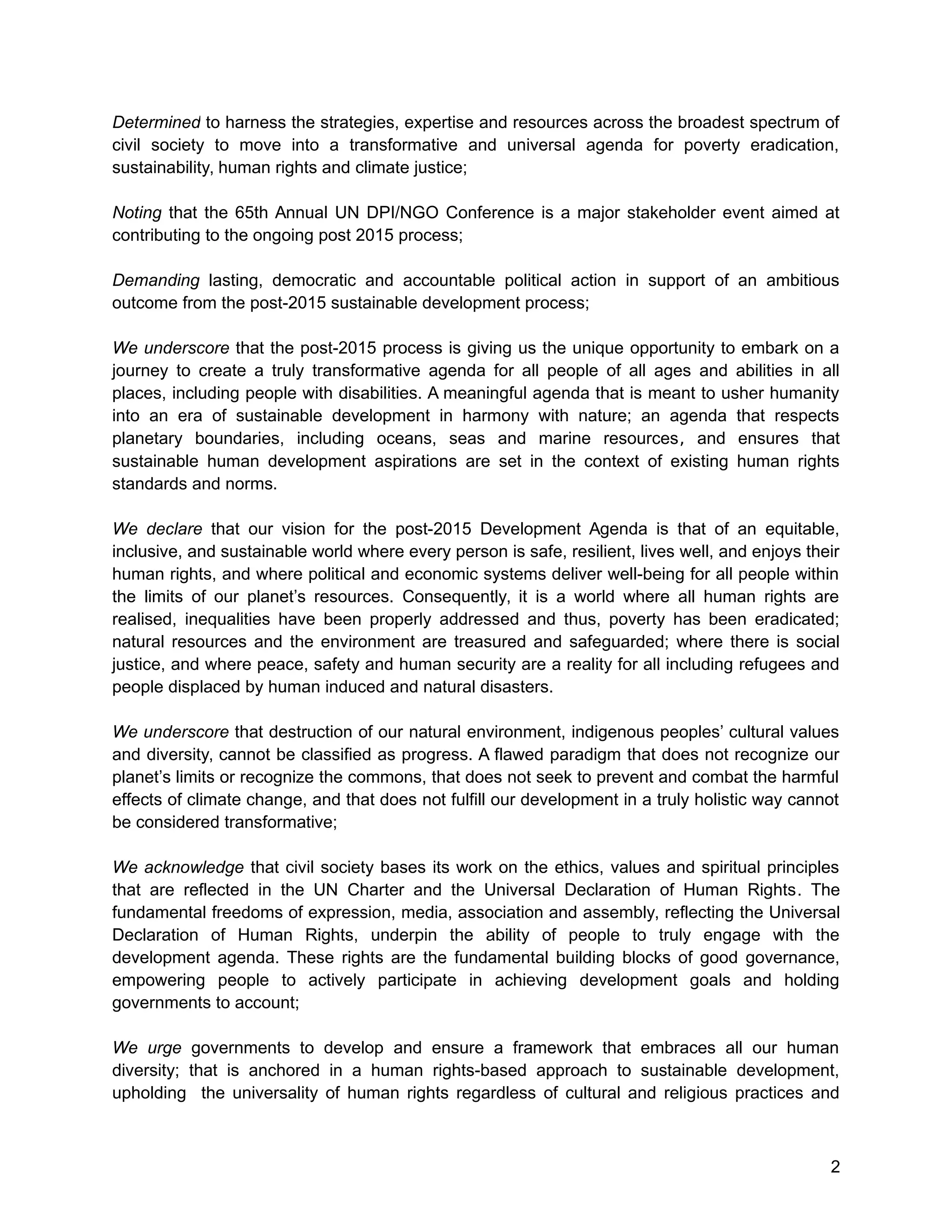 Dpingo outcome doc-declarationfinal | PDF