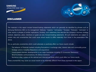 Samsung Analyst Day 2013: DP Kinam Kim Market Perspective & Strategy | PPT