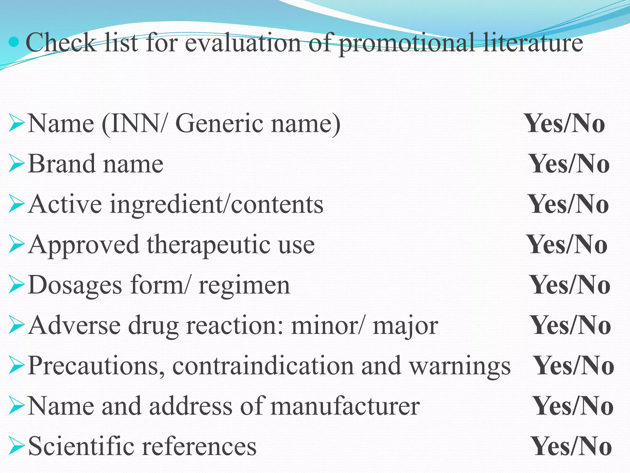 Drug Promotional Literature | PPTX