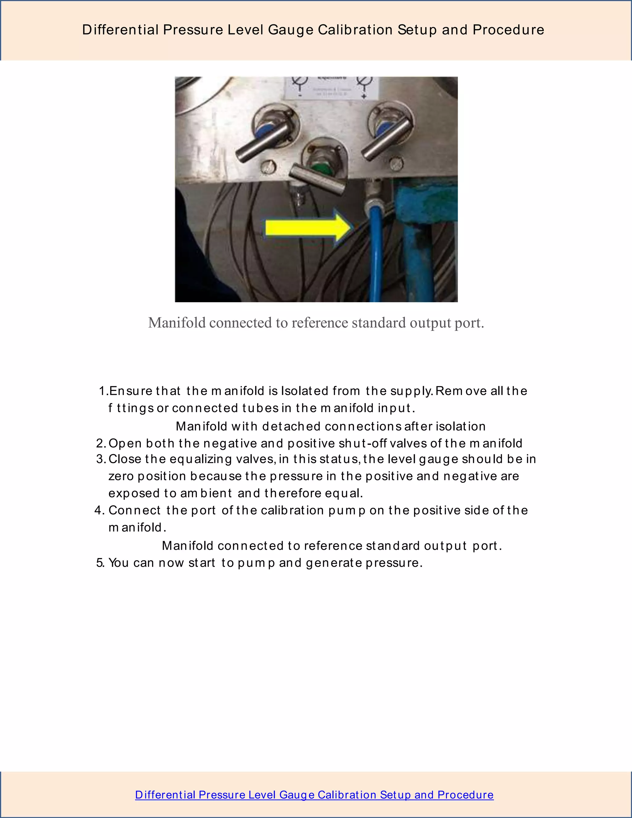 Differential Pressure Level Gauge Calibration Setup and Procedure | PPTX