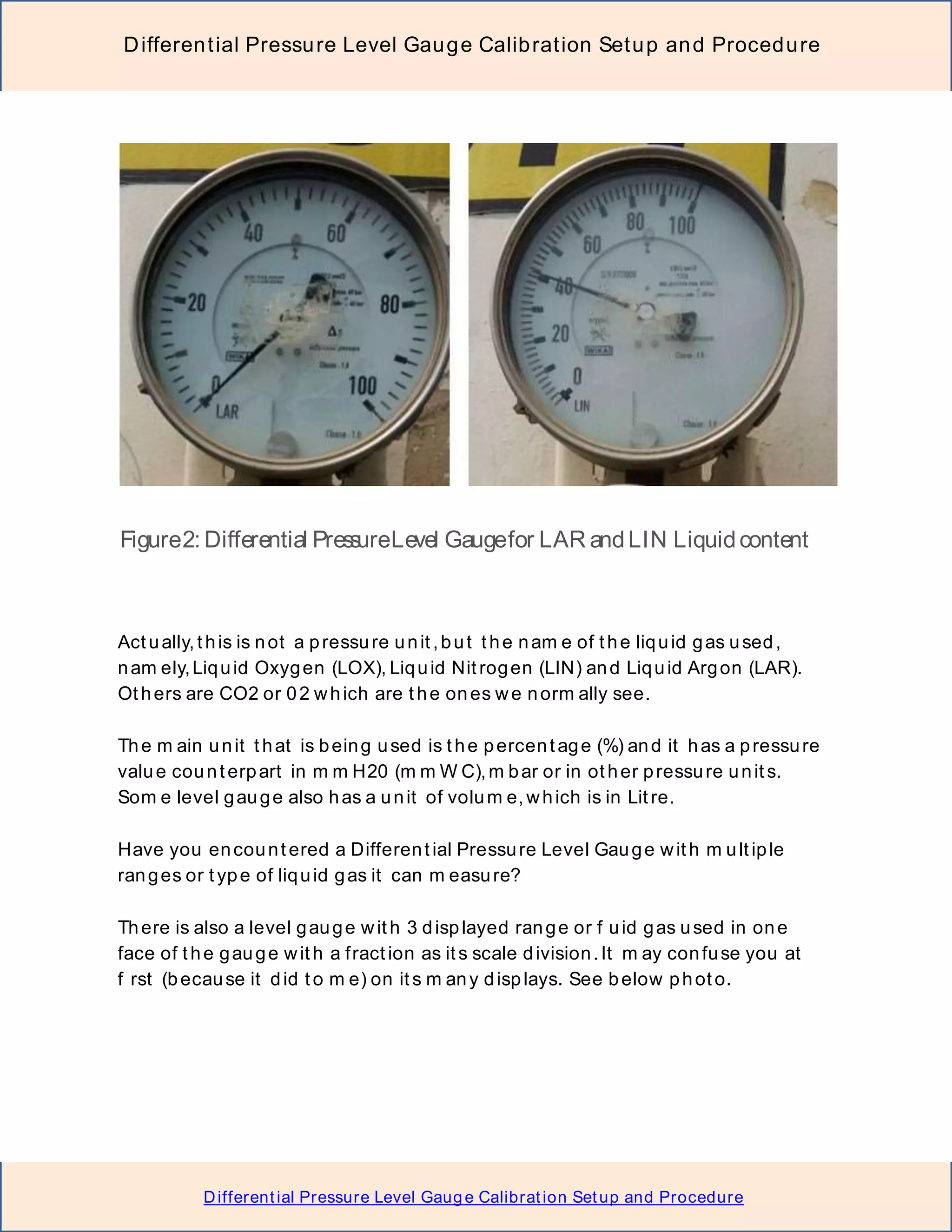 Differential Pressure Level Gauge Calibration Setup and Procedure | PPTX