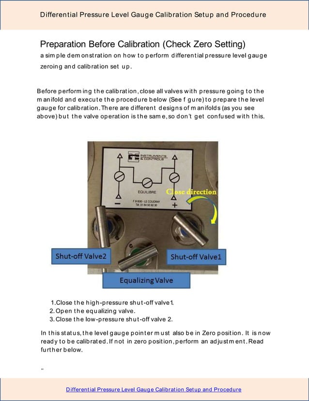Differential Pressure Level Gauge Calibration Setup and Procedure | PPTX