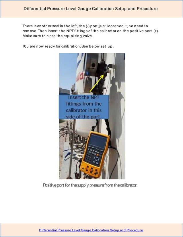 Differential Pressure Level Gauge Calibration Setup and Procedure | PPTX
