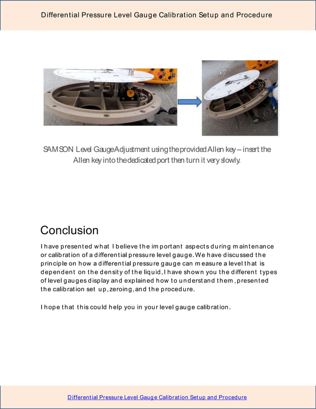 Differential Pressure Level Gauge Calibration Setup and Procedure | PPTX
