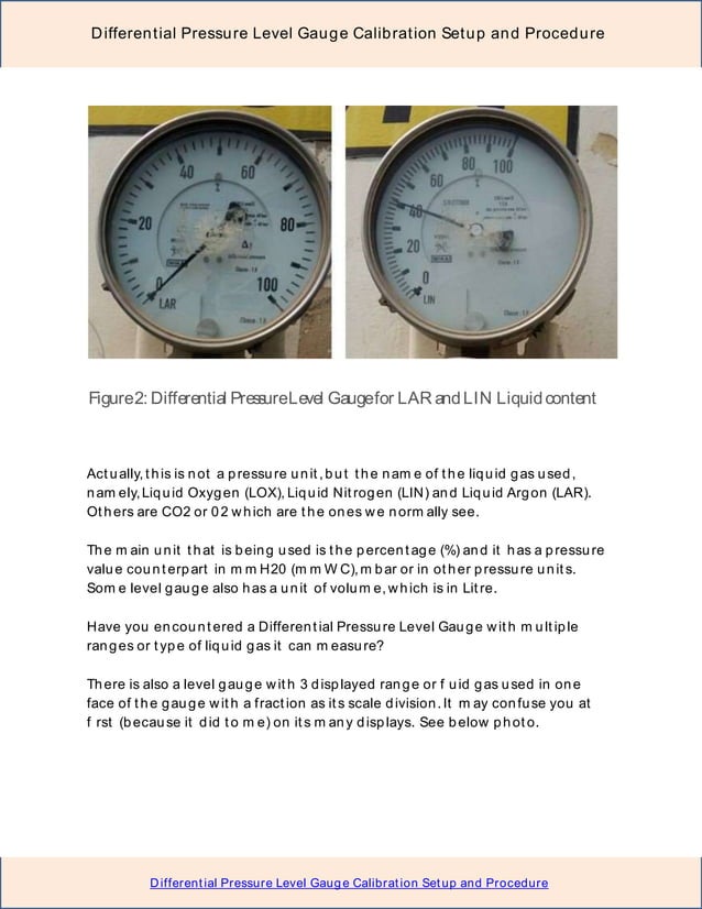 Differential Pressure Level Gauge Calibration Setup and Procedure | PPTX
