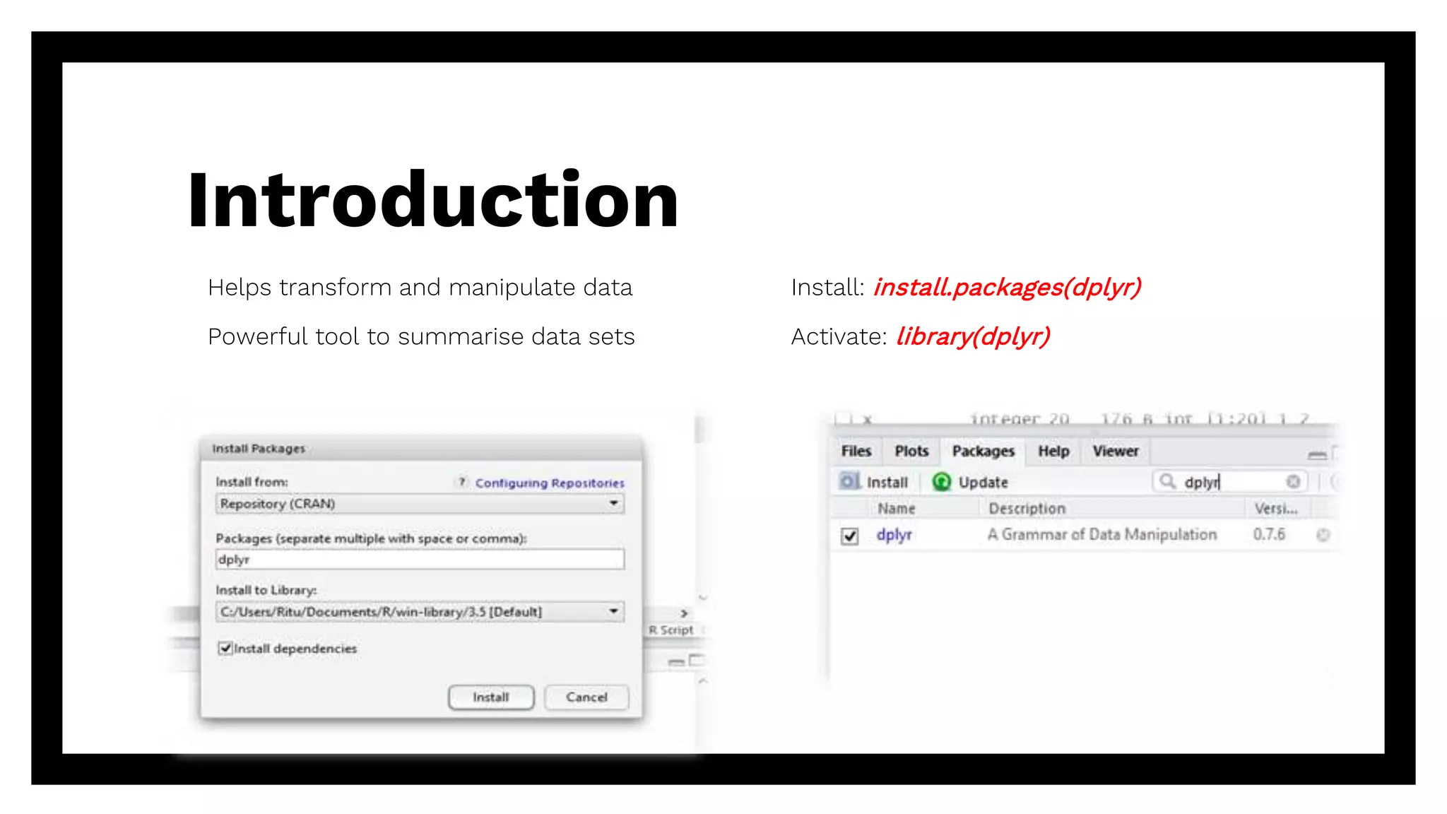 dplyr Package in R | PPTX