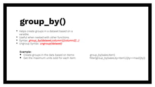 dplyr Package in R | PPTX