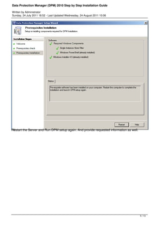 Dpmstep by-step-installation-data-protection-manager | PDF