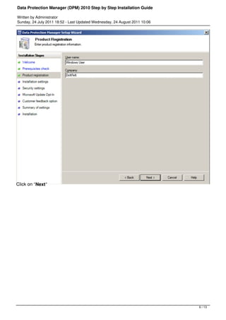 Dpmstep by-step-installation-data-protection-manager | PDF