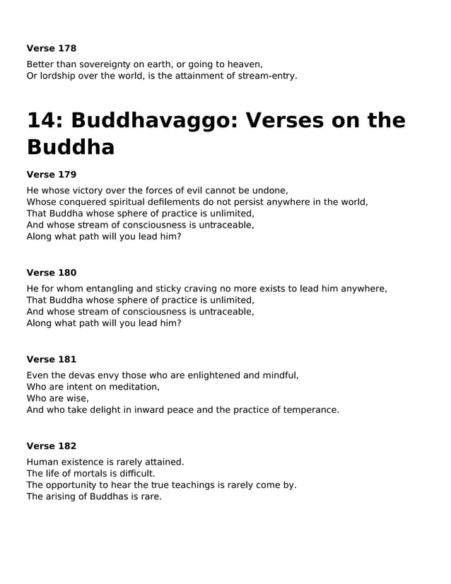 Dhammapada in English 2023 (pdf) | PDF | Spirituality | Religion ...