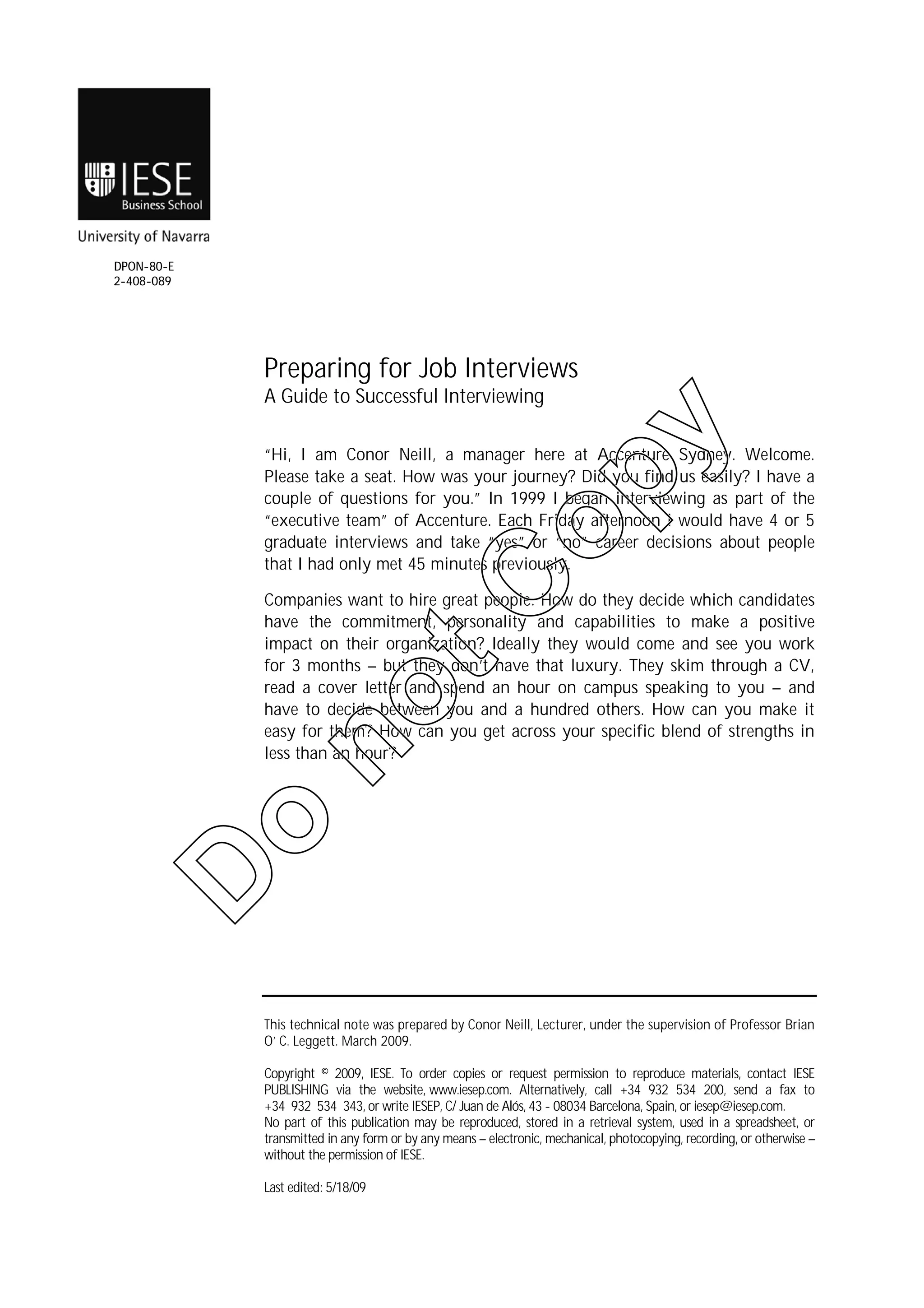 Preparing for Job Interviews | PDF