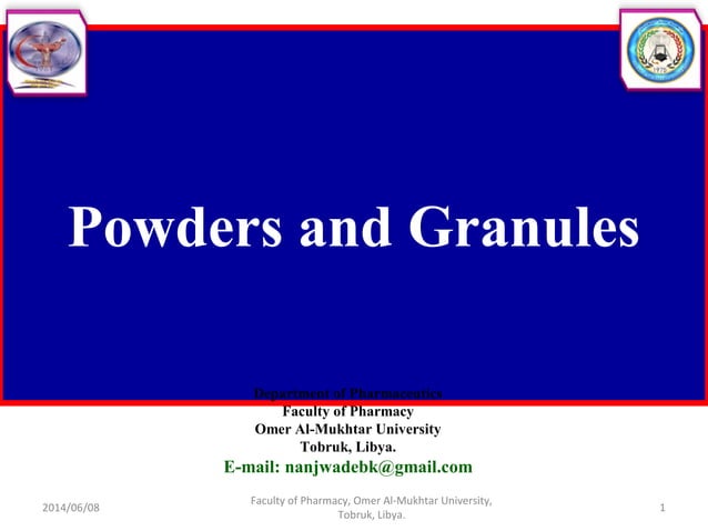 Powders and granules | PPT | Chemistry | Science
