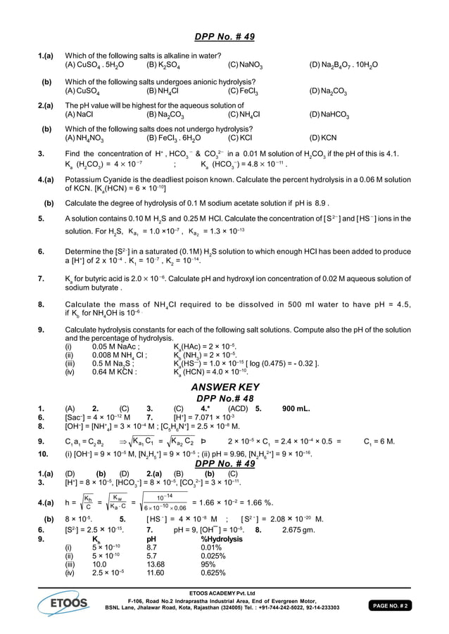 Dpp 01 ionic_equilibrium_jh_sir-4169 | PDF