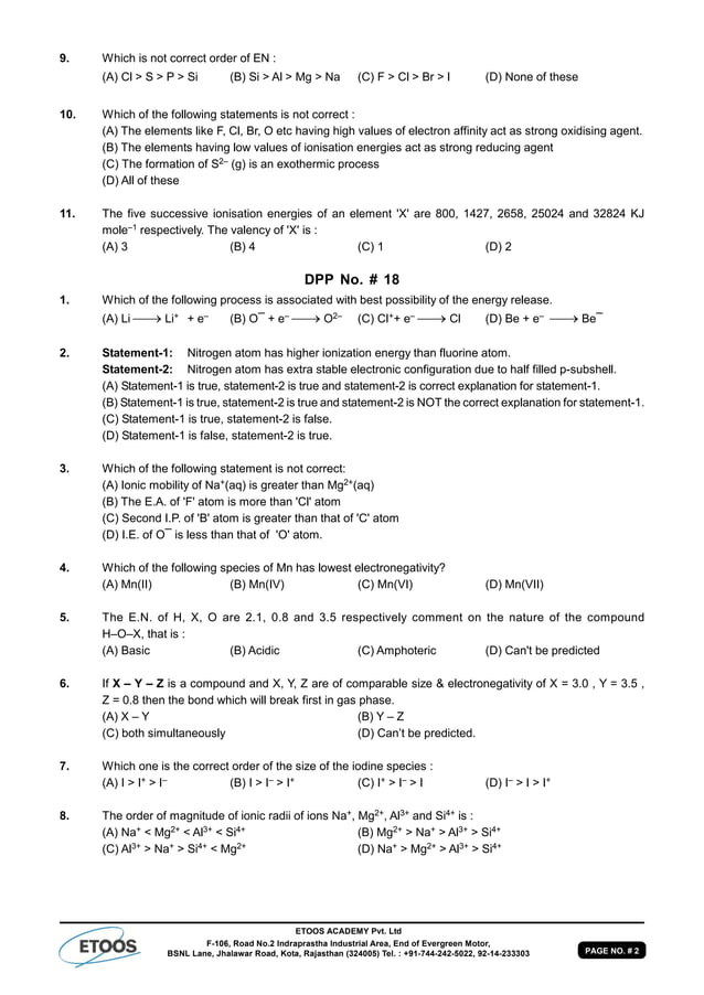 Dpp 01 periodic_table_jh_sir-3576 | PDF