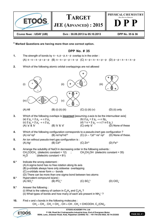Dpp 02 chemical_bonding_jh_sir-4165 | PDF