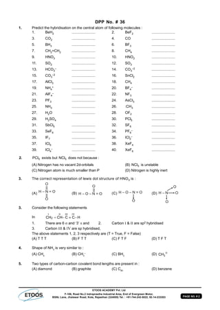 Dpp 02 chemical_bonding_jh_sir-4165 | PDF | Chemistry | Science