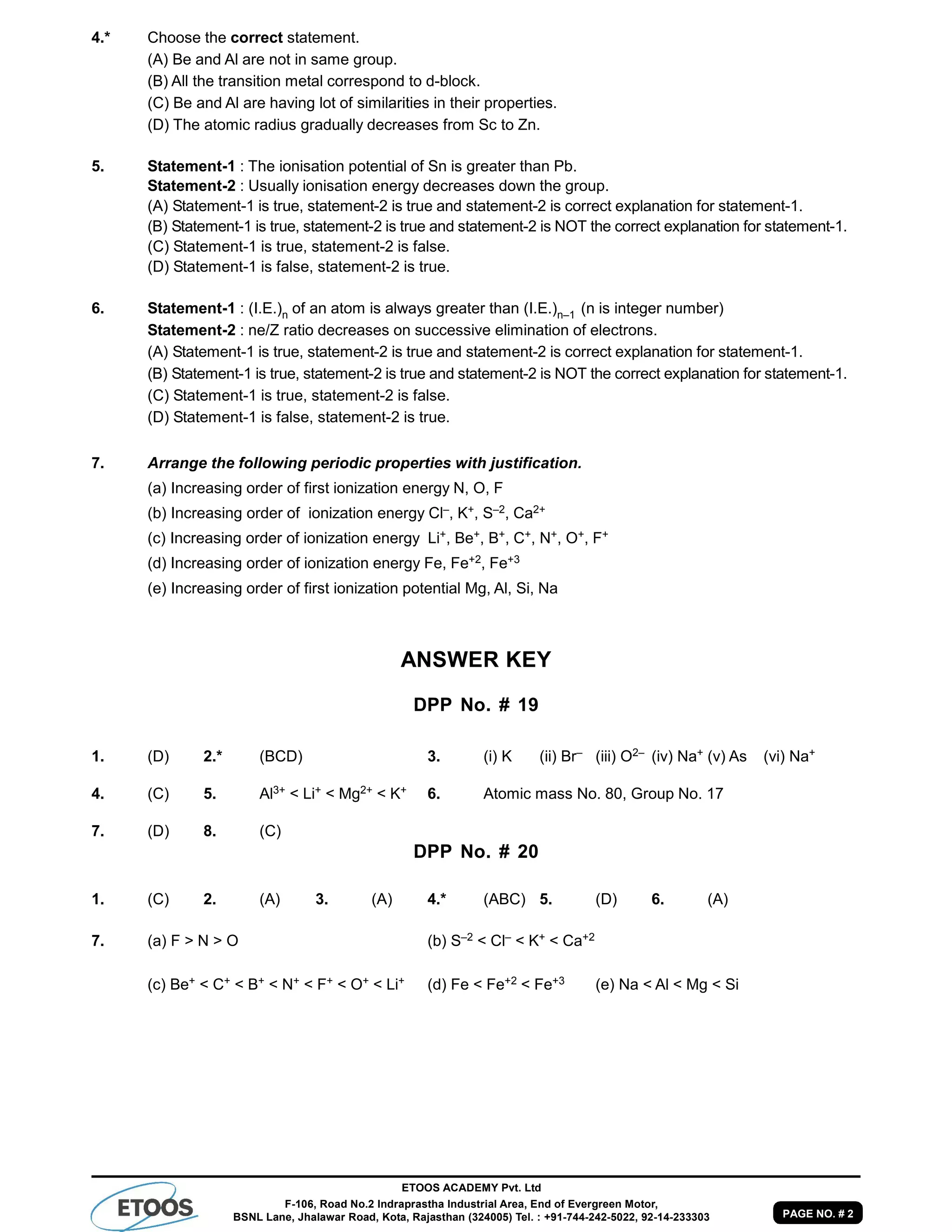 Dpp 02 periodic_table_jh_sir-3579 | PDF