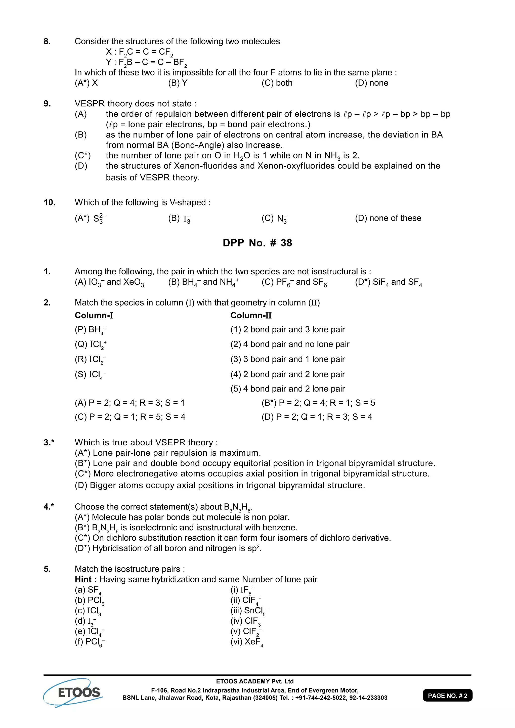 Dpp 03 chemical_bonding_jh_sir-4166 | PDF