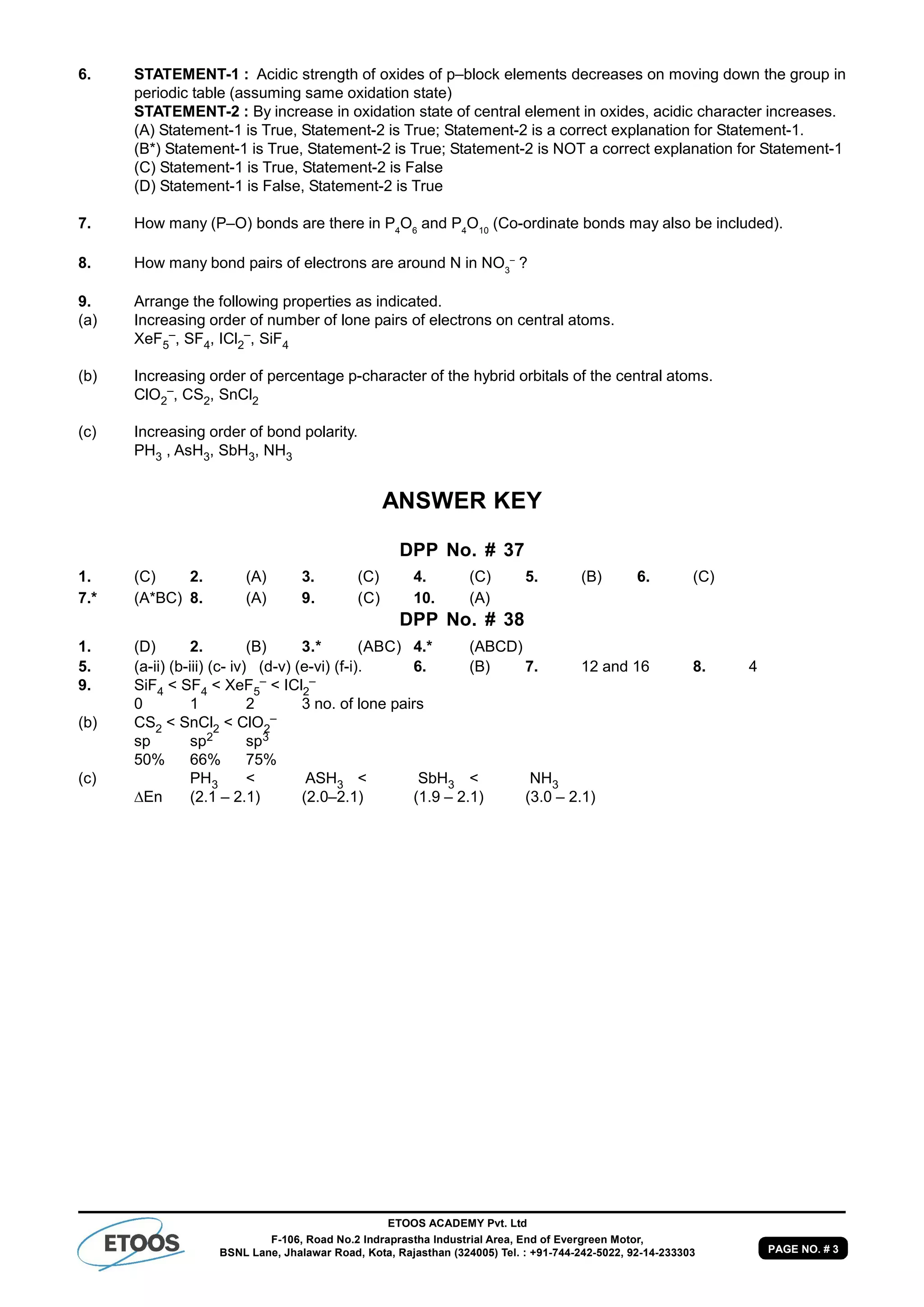 Dpp 03 chemical_bonding_jh_sir-4166 | PDF