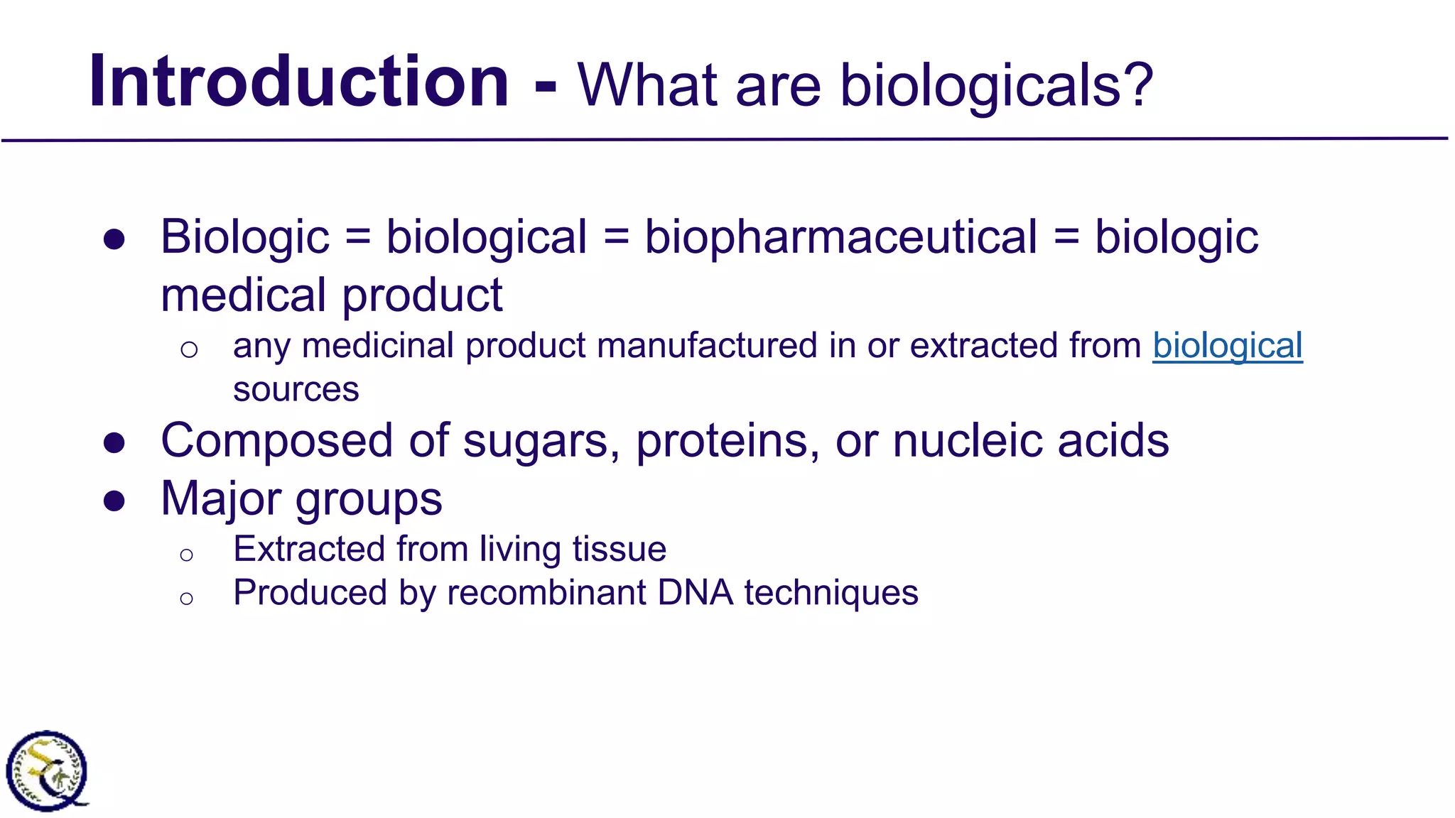 Biologicals (from development to market) | PPTX