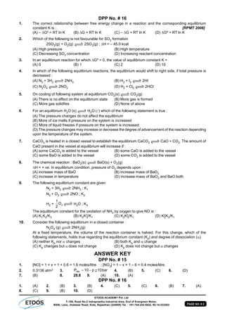 Dpp chemical equilibrium_jh_sir-3619 | PDF