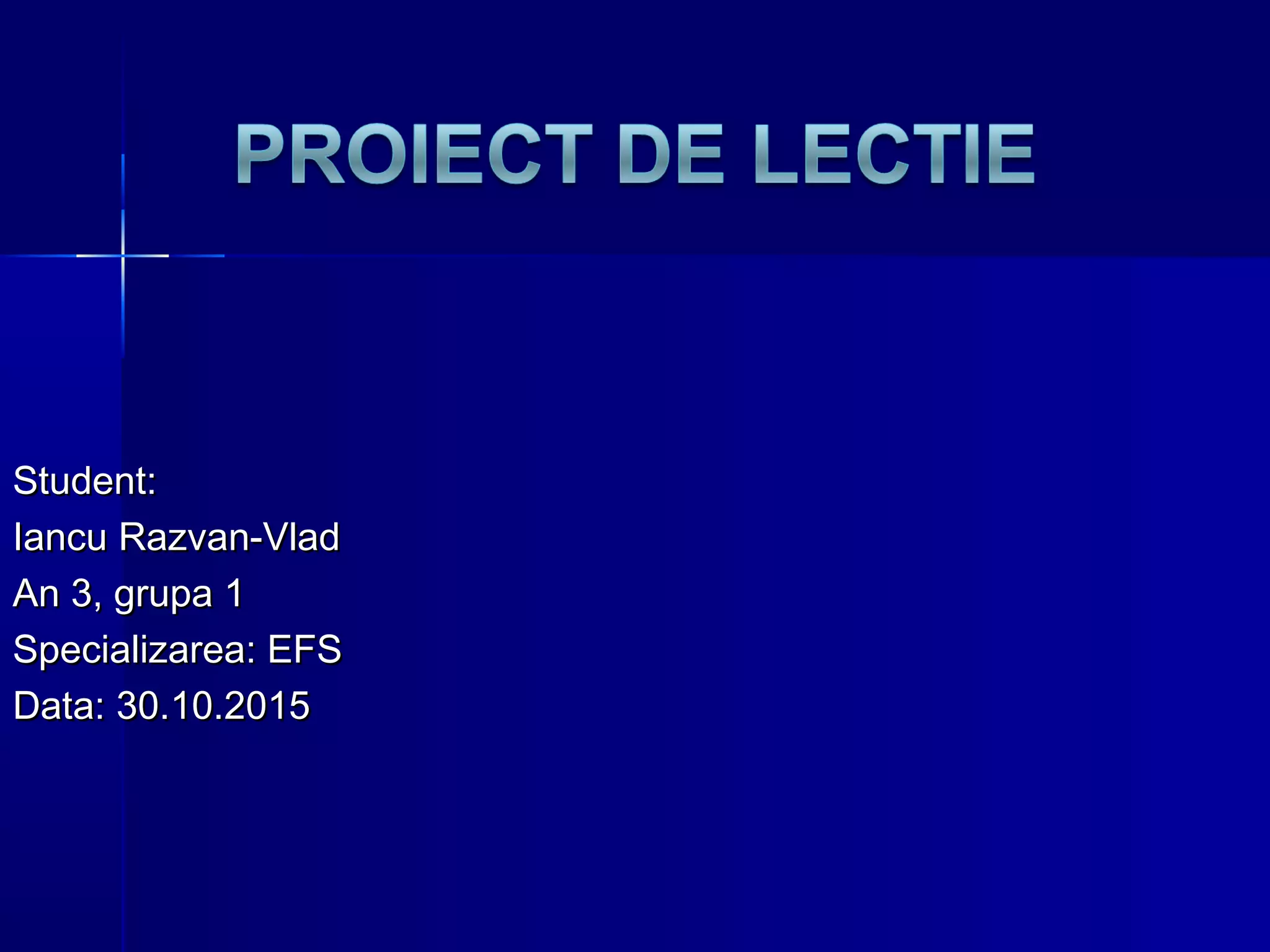 Proiect de lectie | PPT