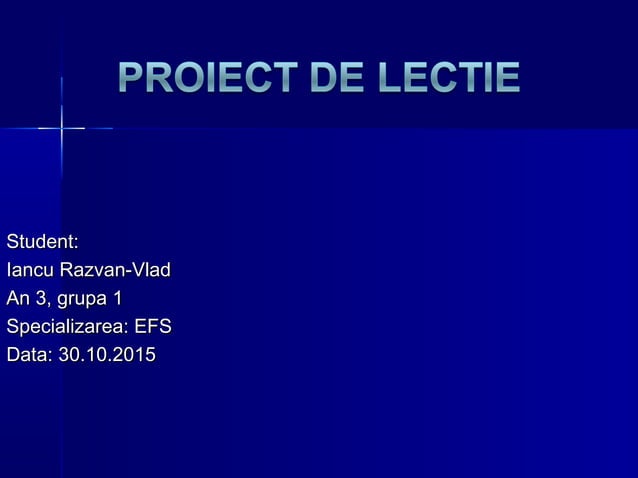 Proiect de lectie | PPT