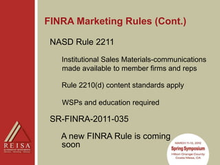 DPP Marketing: Your Obligations Under FINRA | PPT